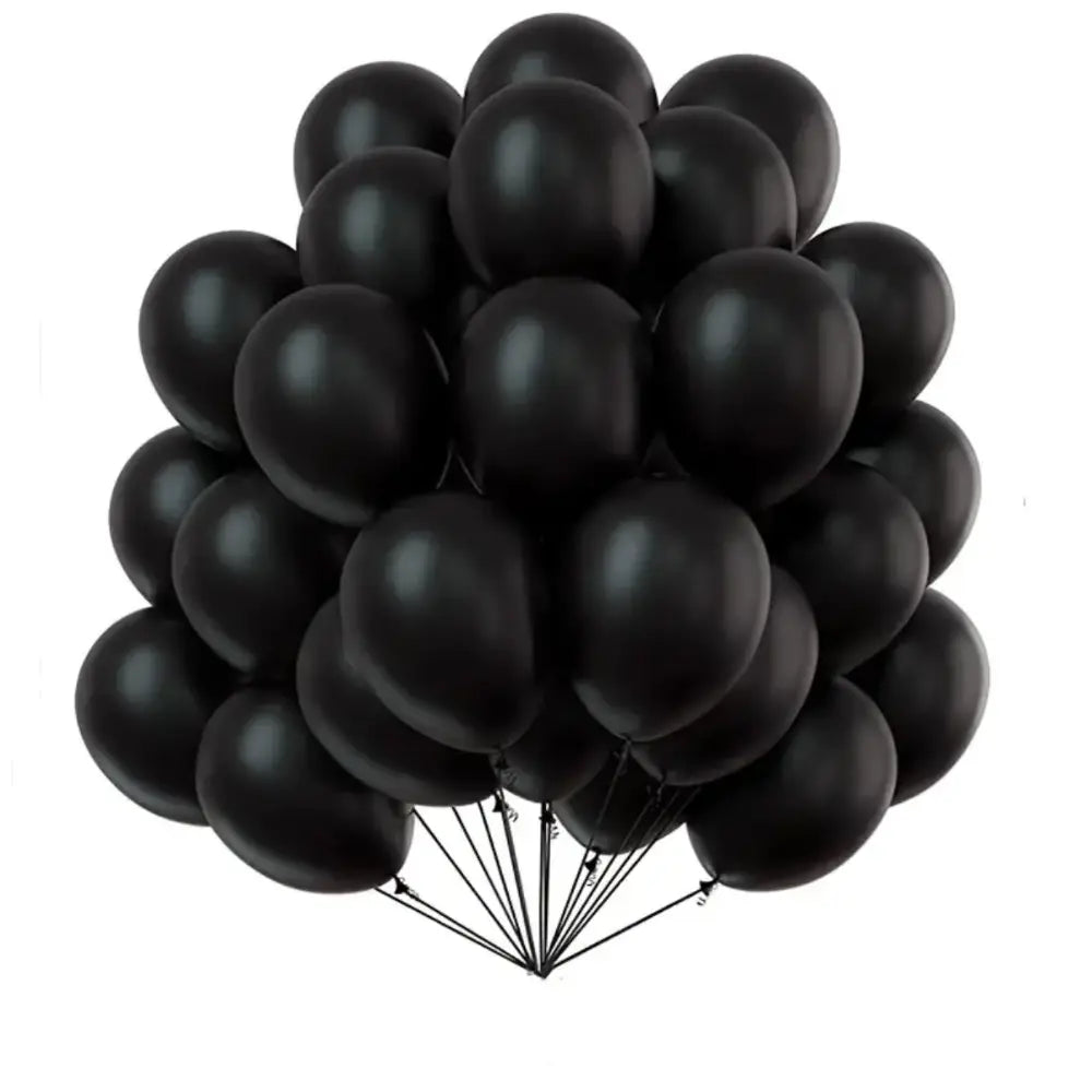 Globos Color Negro 100 Unidades Tamaño 25 Cm — Fliperex
